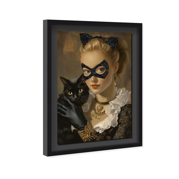 Oliver Gal Cat Hero Lady Animals - Glitter Shadowbox Framed Wall Art ...