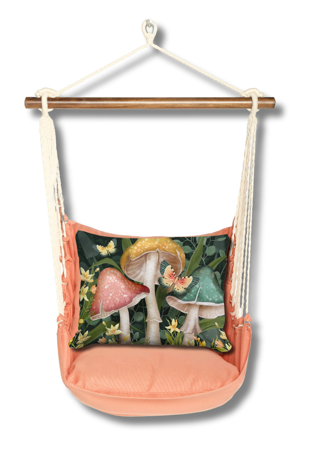 August Grove® Hammock Swing Set (4-piece) Living Coral with Mushroom ...