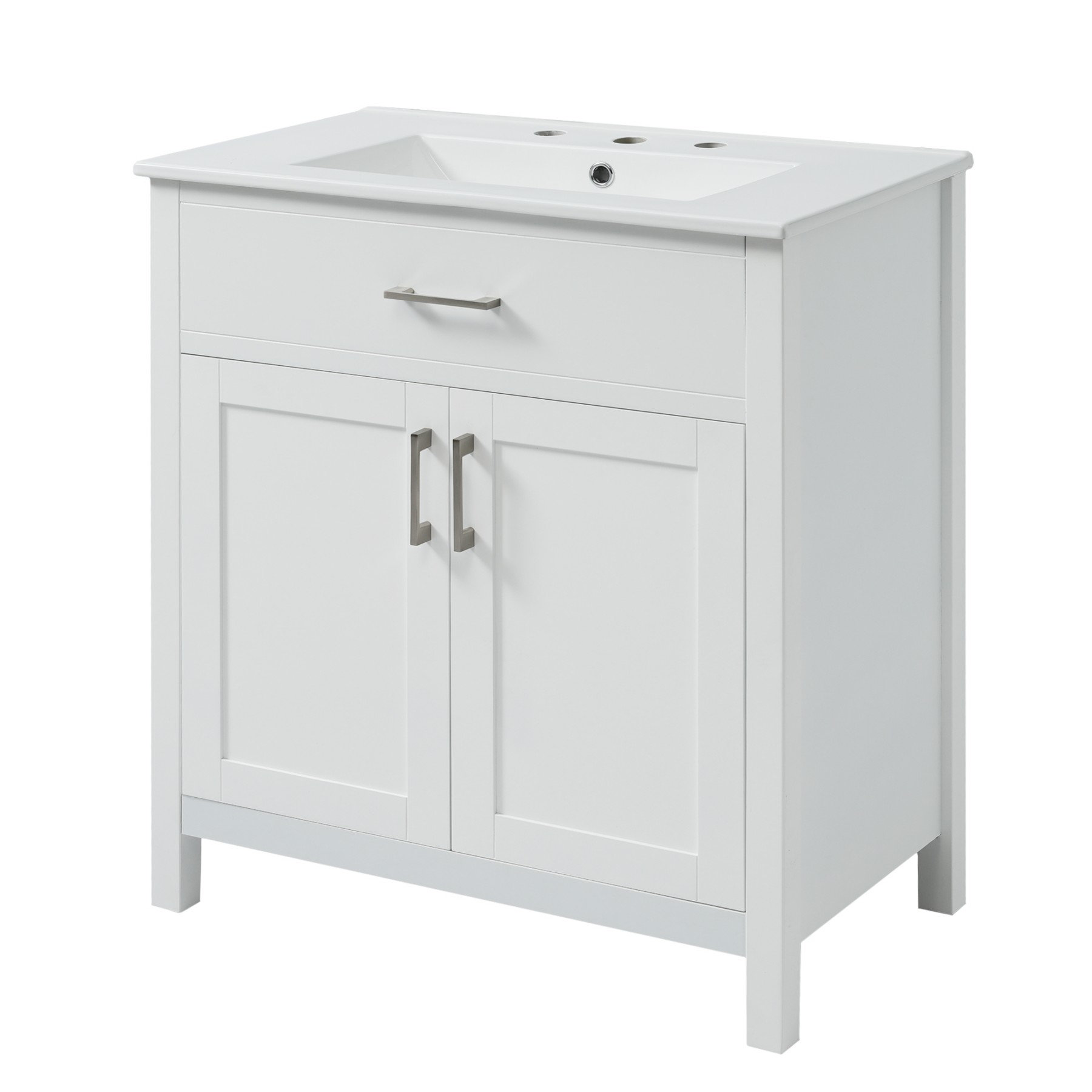 DELTA FURNITURE 30-Inch Bathroom Vanity with Ceramic Sink | Wayfair