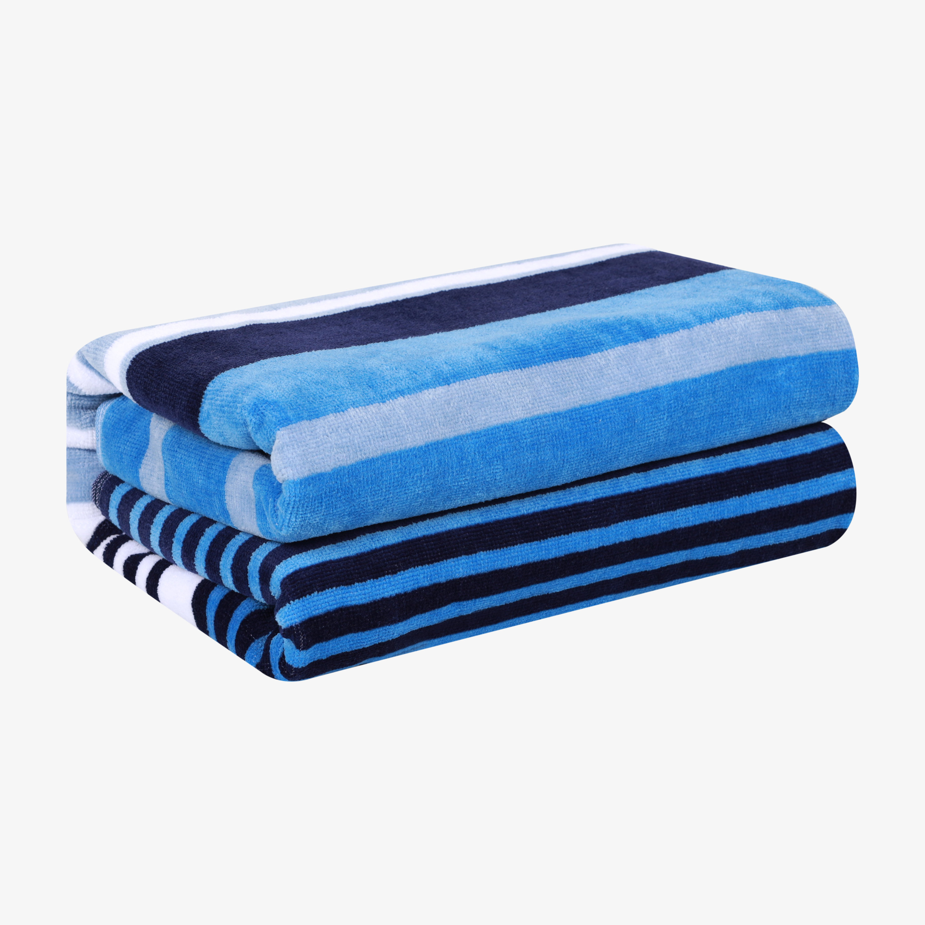 Breakwater Bay Coram Mira Striped Cotton Fuzzy Velour Terry Large Oversized Beach Towel | Wayfair