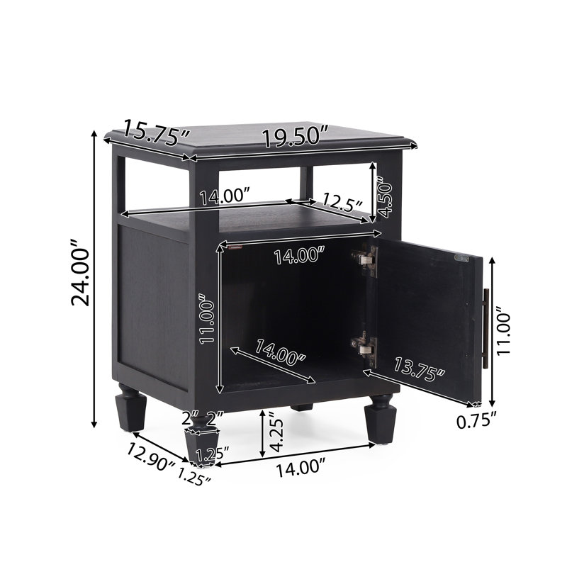 Alcott Hill Carrin Acacia Wood And Cane Nightstand | Wayfair