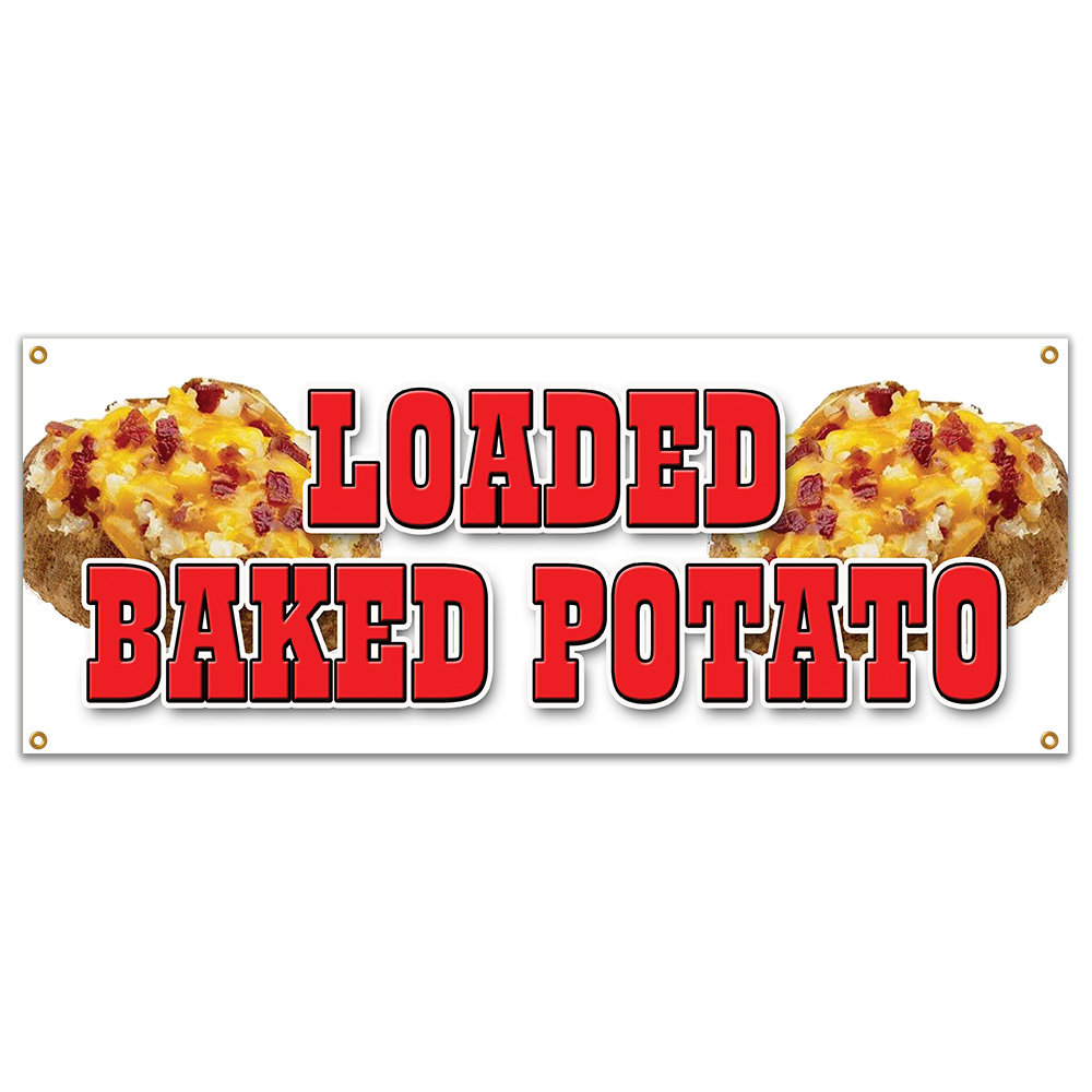 SignMission Loaded Baked Potato Banner Sign | Wayfair