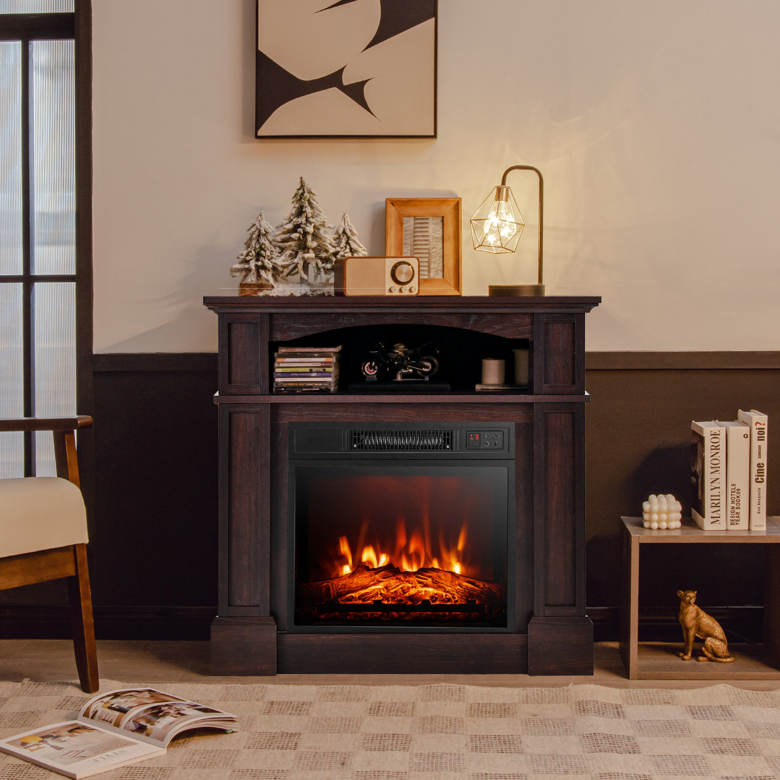 Winston Porter Justussr Electric Fireplace | Wayfair
