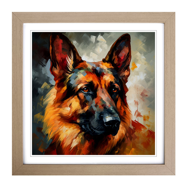 Marlow Home Co. German Shepherd Abstract No.2 - Single Picture Frame ...