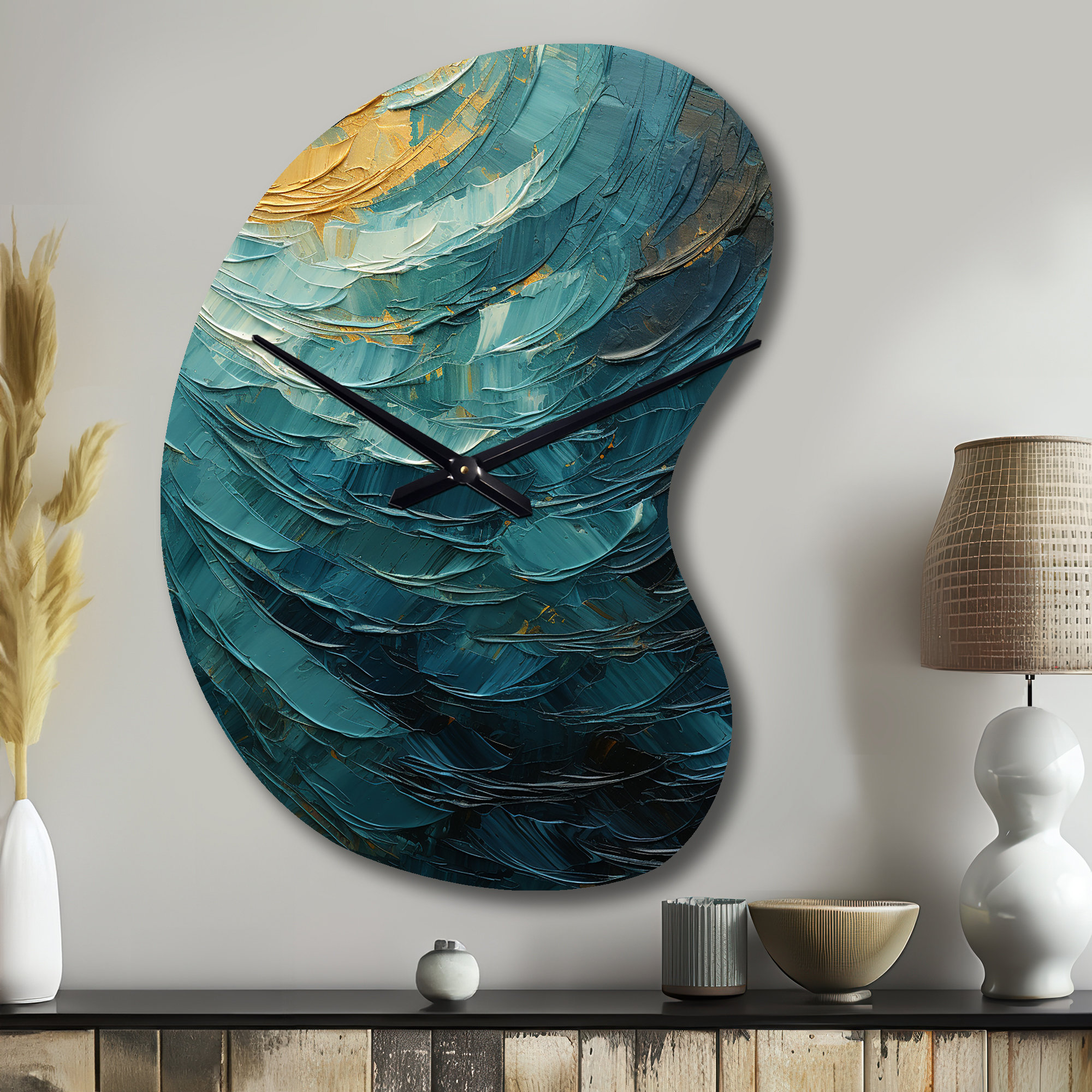 Design Art Teal Majestic Motion - Boom Shape Abstract Spirals 3D Wall ...