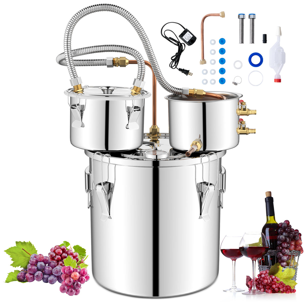 Belfry Kitchen 22 L Water Alcohol Distiller Stainless Steel Home ...