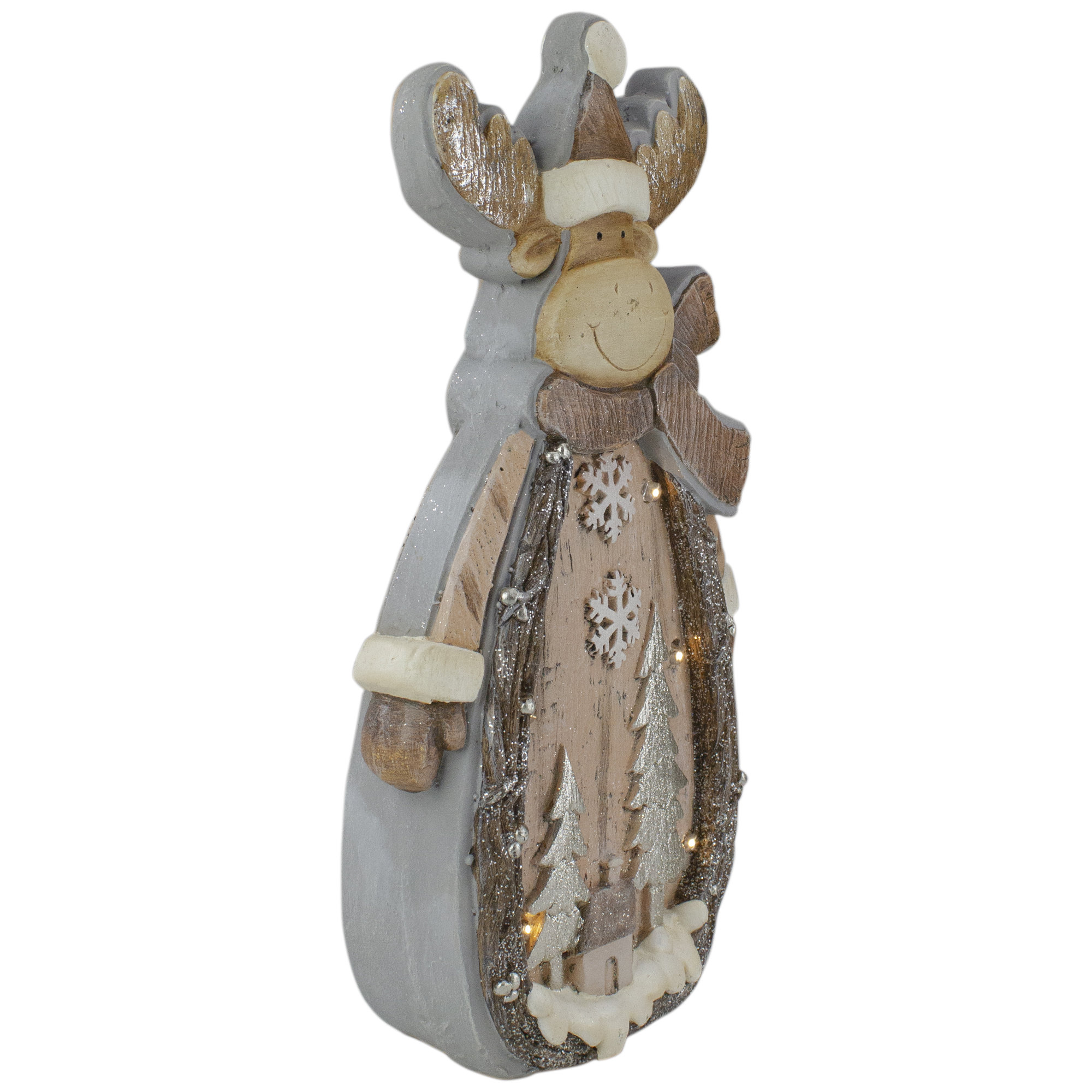 Northlight Seasonal Lighted Brown Rustic Moose with Winter Scene ...