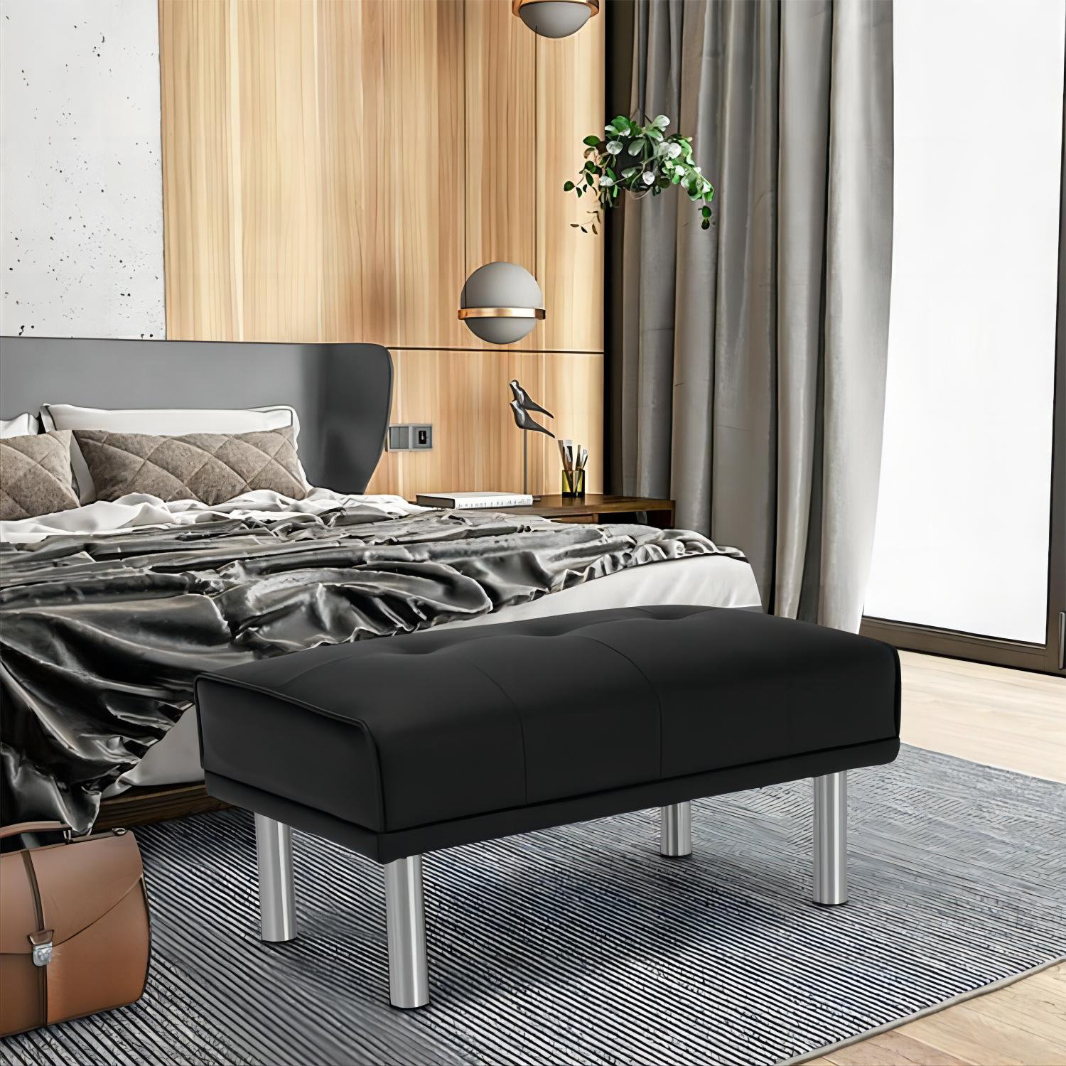 Ivy Bronx Haakim Faux Leather Upholstered Bench | Wayfair