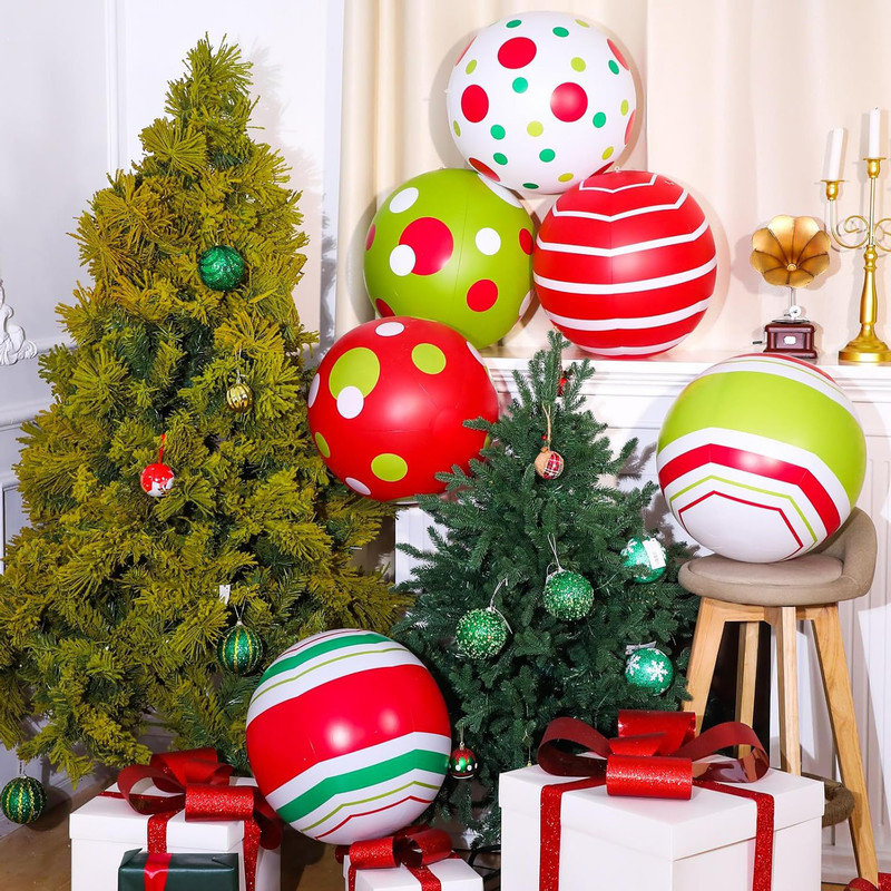 One Allium Way® 12 Pcs 24 Inch 16 Inch Giant Inflatable Christmas Ball ...