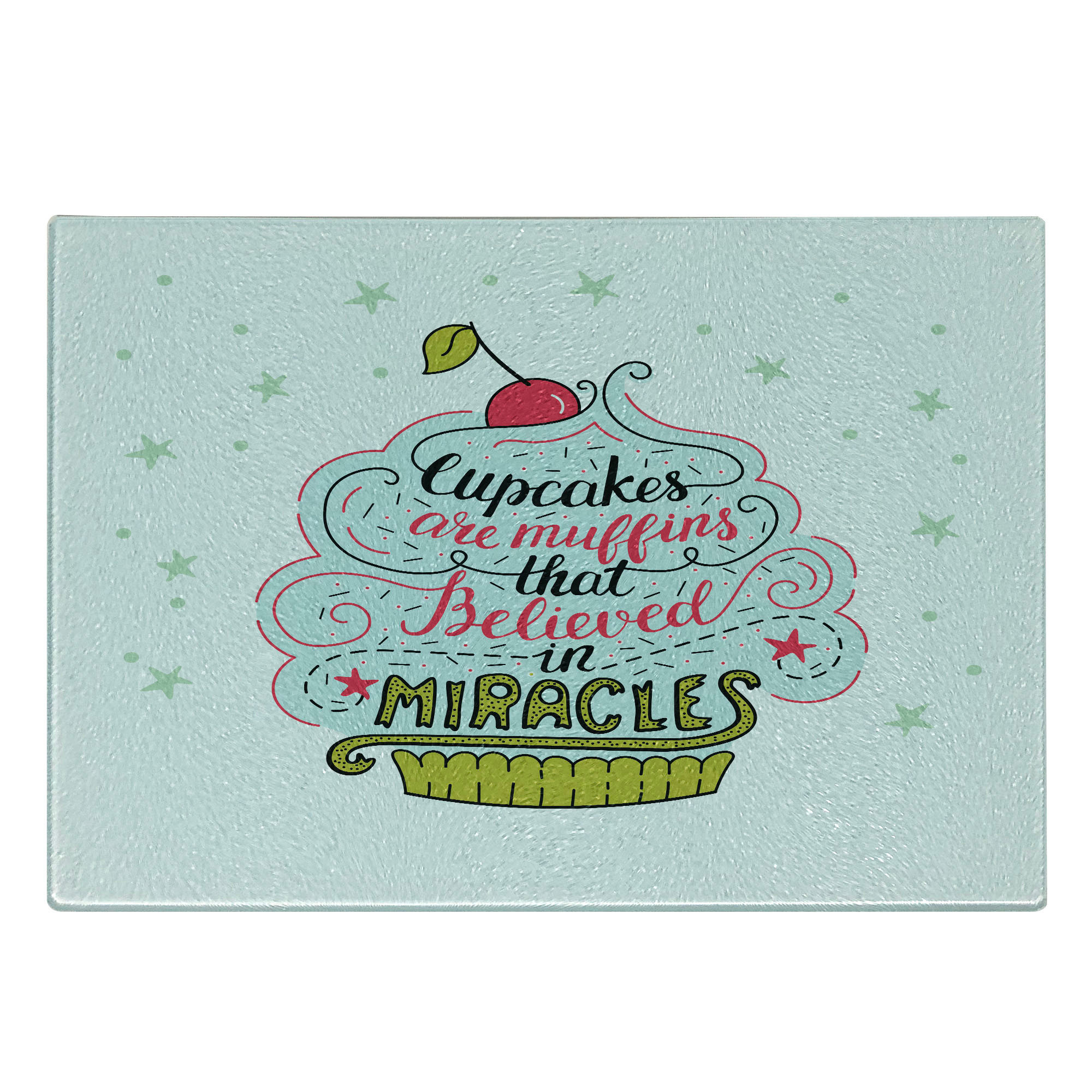 Ambesonne Funny Words Tempered Glass Cutting Board Cupcake Multicolor ...