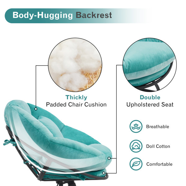 Viv + Rae™ Kimpel Swivel Papasan Chairs, Velvet Armless Chair with ...