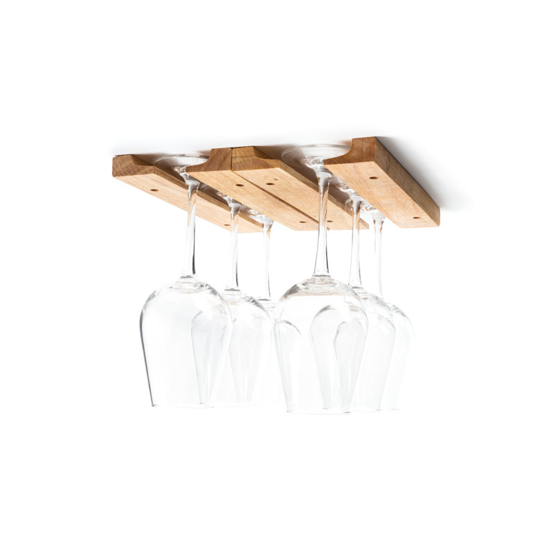 Fox Run Brands Solid Wood Hanging Wine Glass Rack in Wood & Reviews ...
