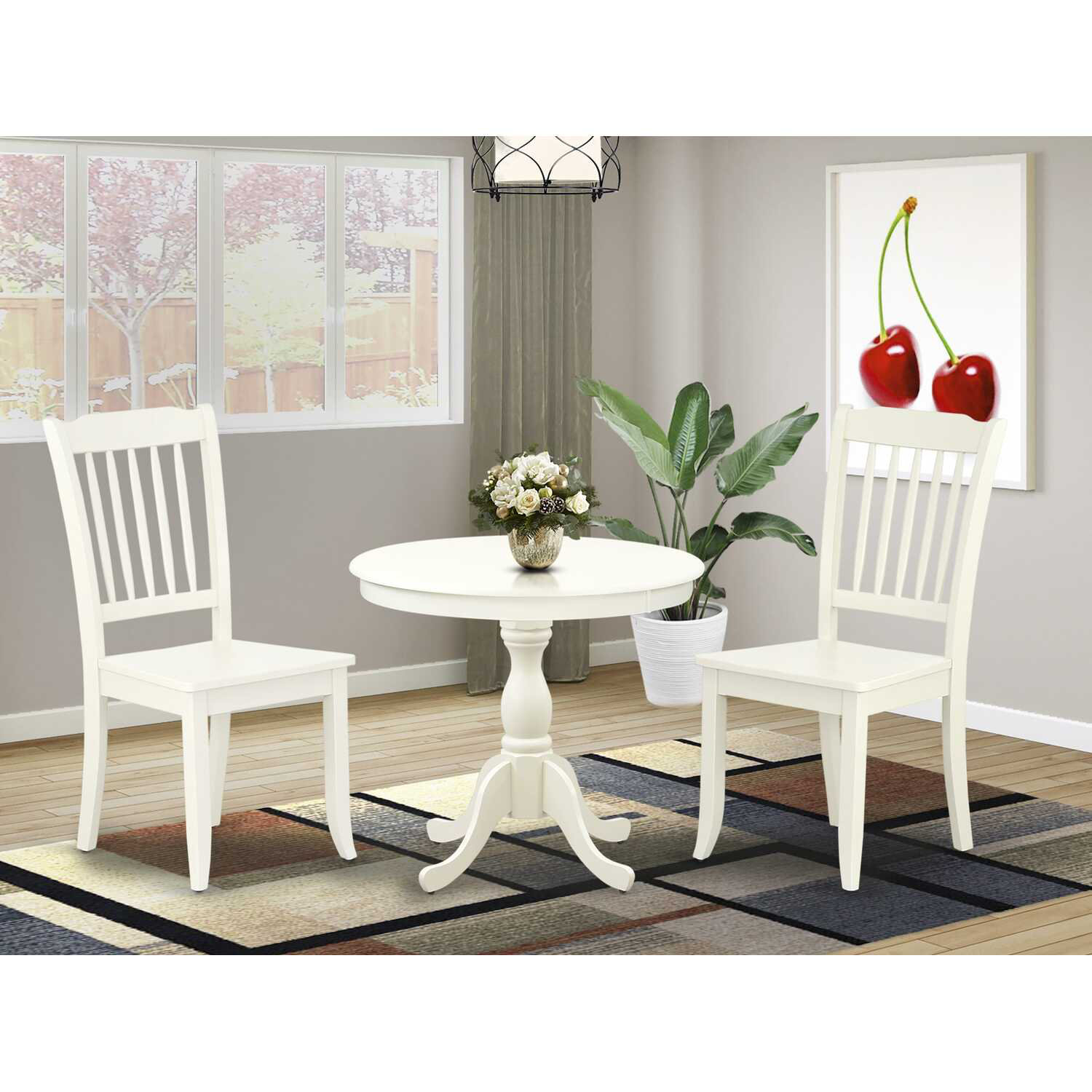 Canora Grey Mahogany Finish Solid Wood Top Dining Room Set | Wayfair