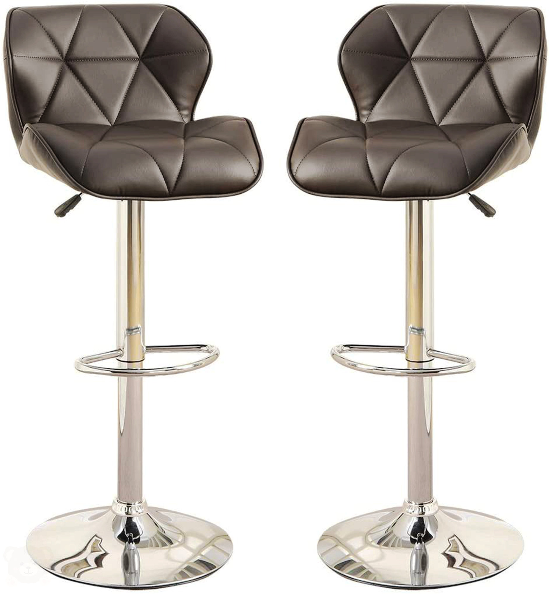 Orren Ellis Modern Kitchen Island Stools Brown Faux Leather Stool ...