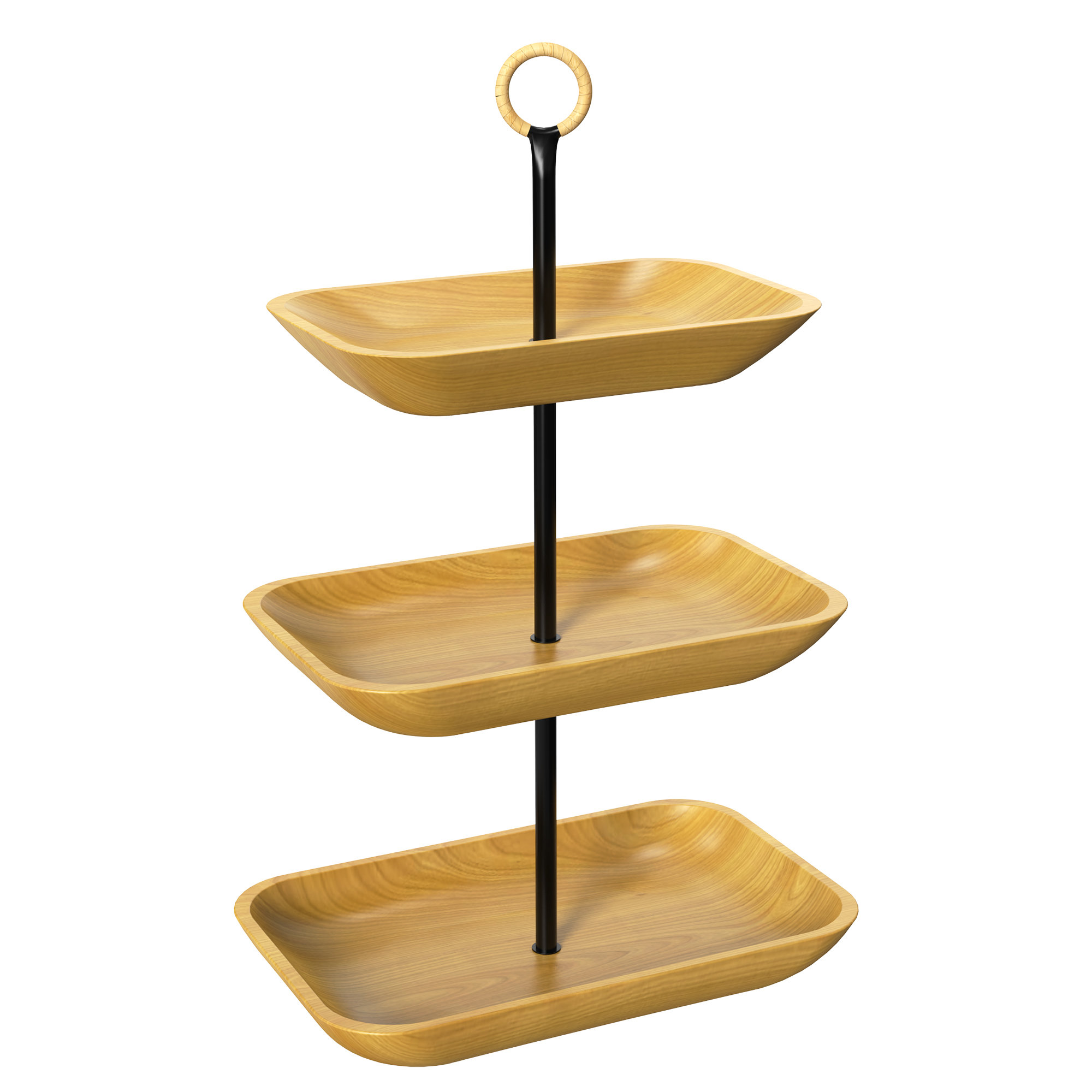 Latitude Run® 3 Tier Wood Fruit And Snack Basket, Multi-Level Serving ...