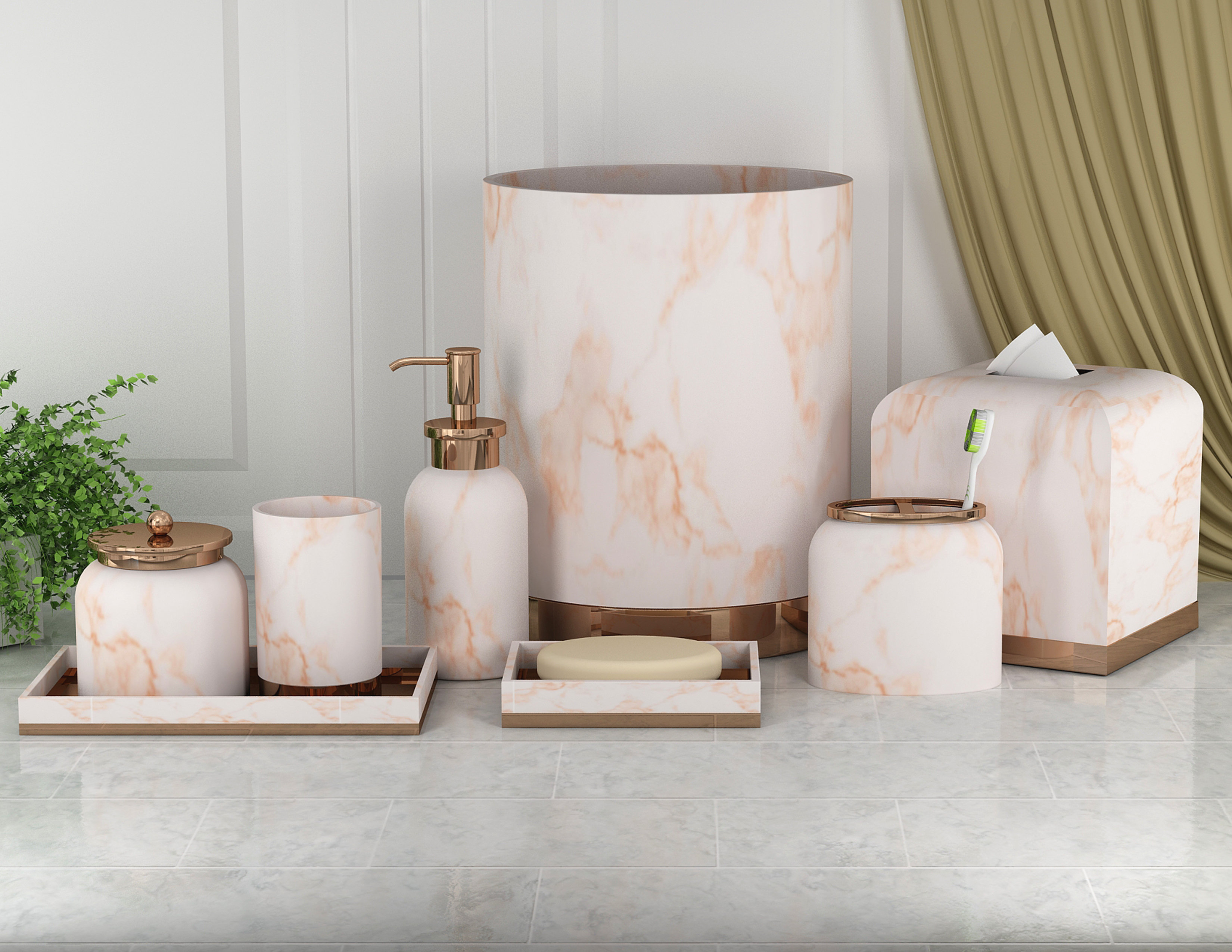 Etta Avenue™ Shyanne 8 Piece Bathroom Accessory Set & Reviews | Wayfair