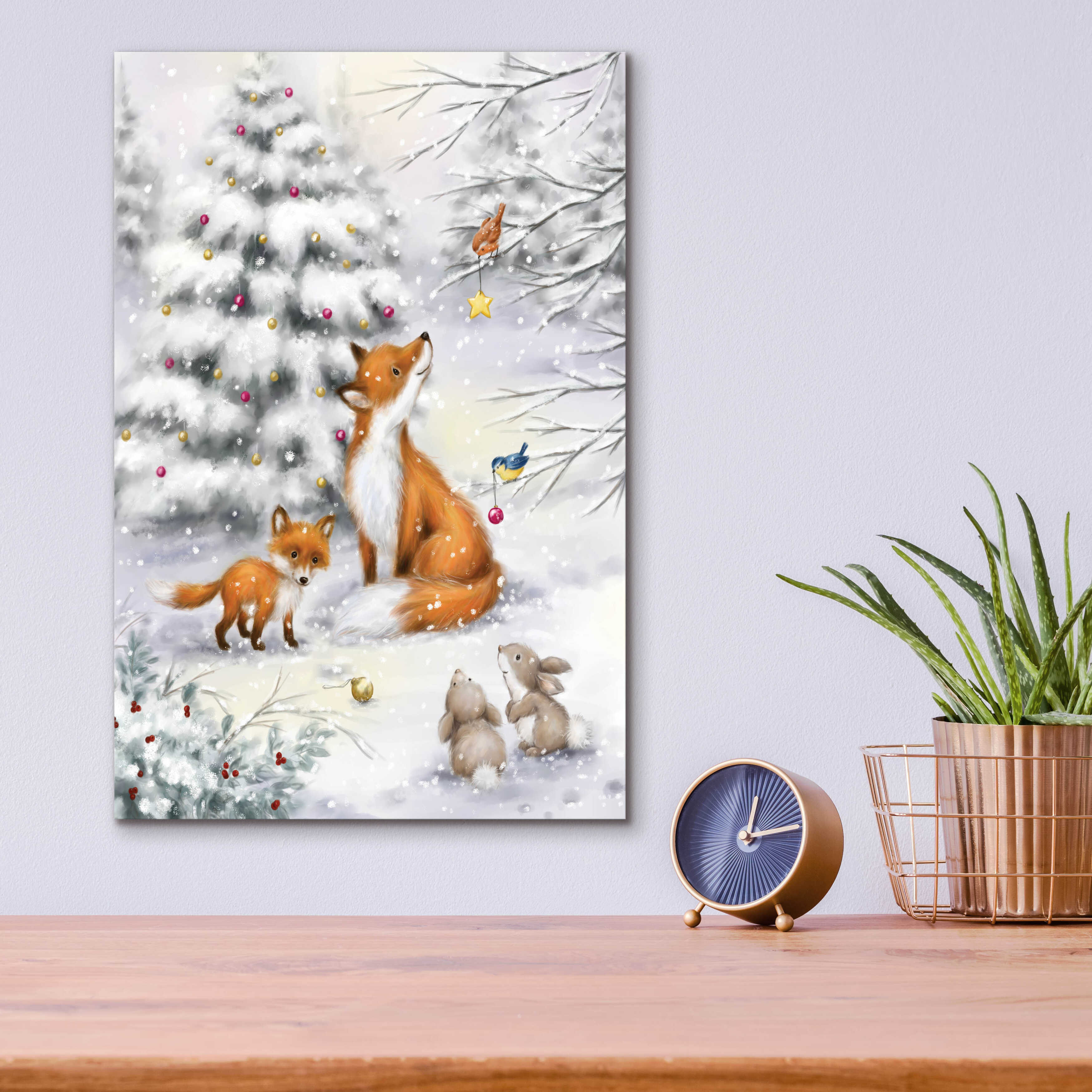 Red Barrel Studio Epic Art 'Fox In Forest' By Makiko, Acrylic Glass Fox ...