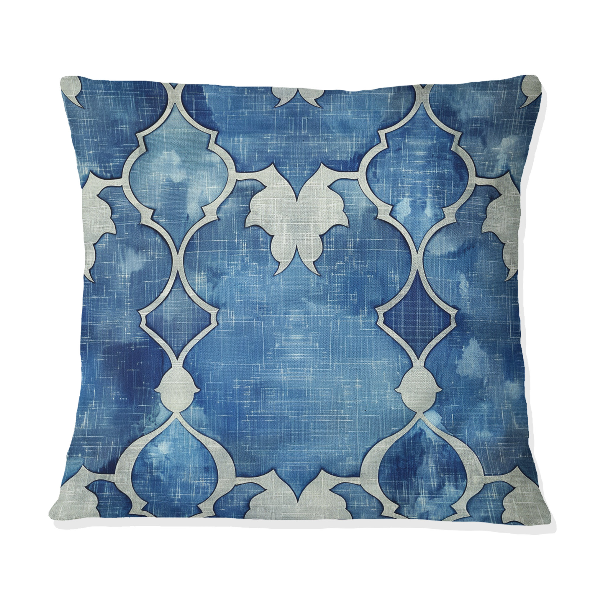 Design Art Blue Modern Quatrefoil Pattern V - Modern Throw Pillow | Wayfair