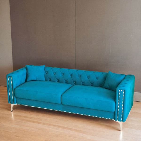 House of Hampton® Kaice 83'' Velvet Sofa | Wayfair