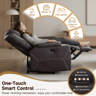 Ivy Bronx Power Recliner Sofa With Adjustable Headrest, LED Lights ...
