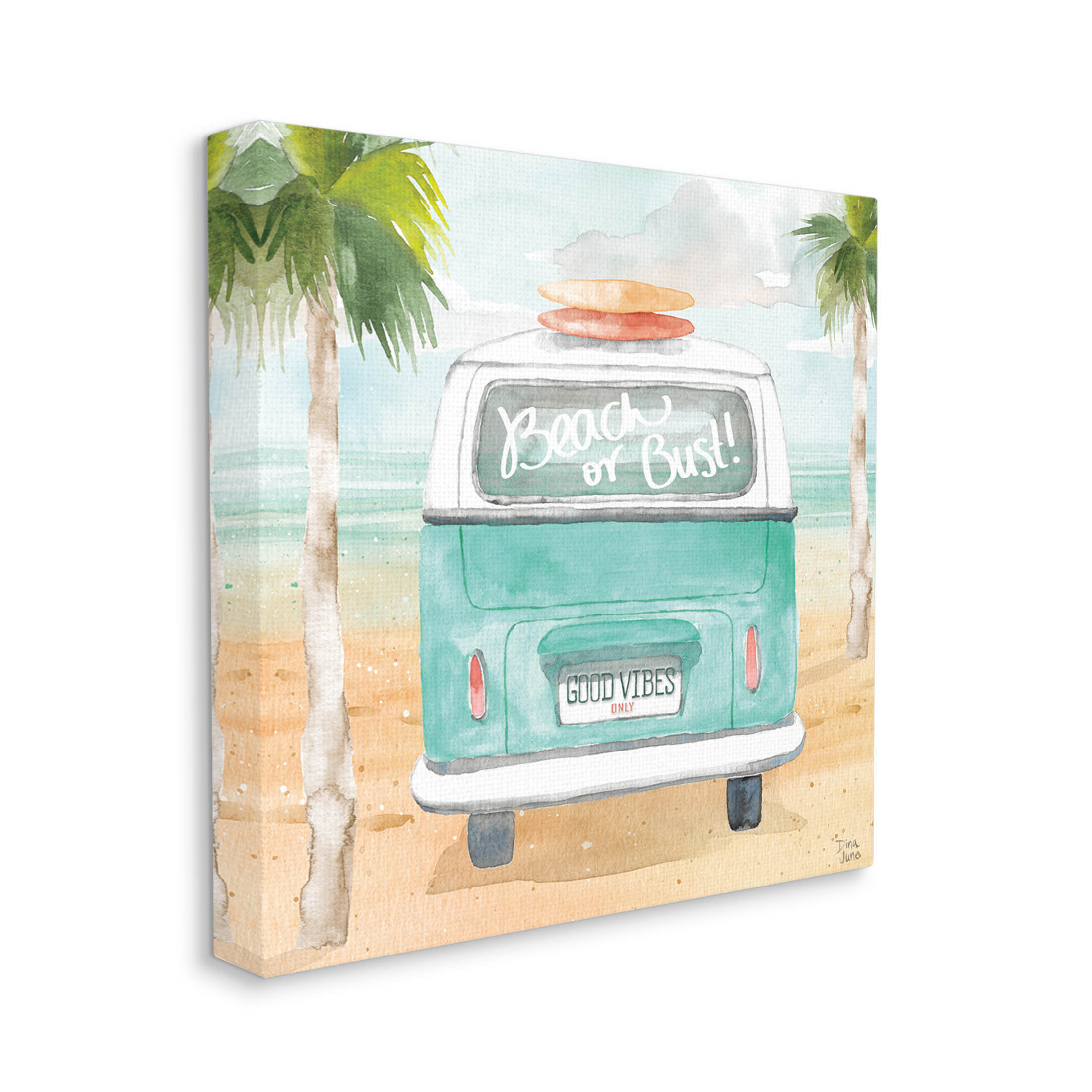 Ebern Designs Beach or Bust Blue Surf Cruiser by Dina June - Wrapped ...