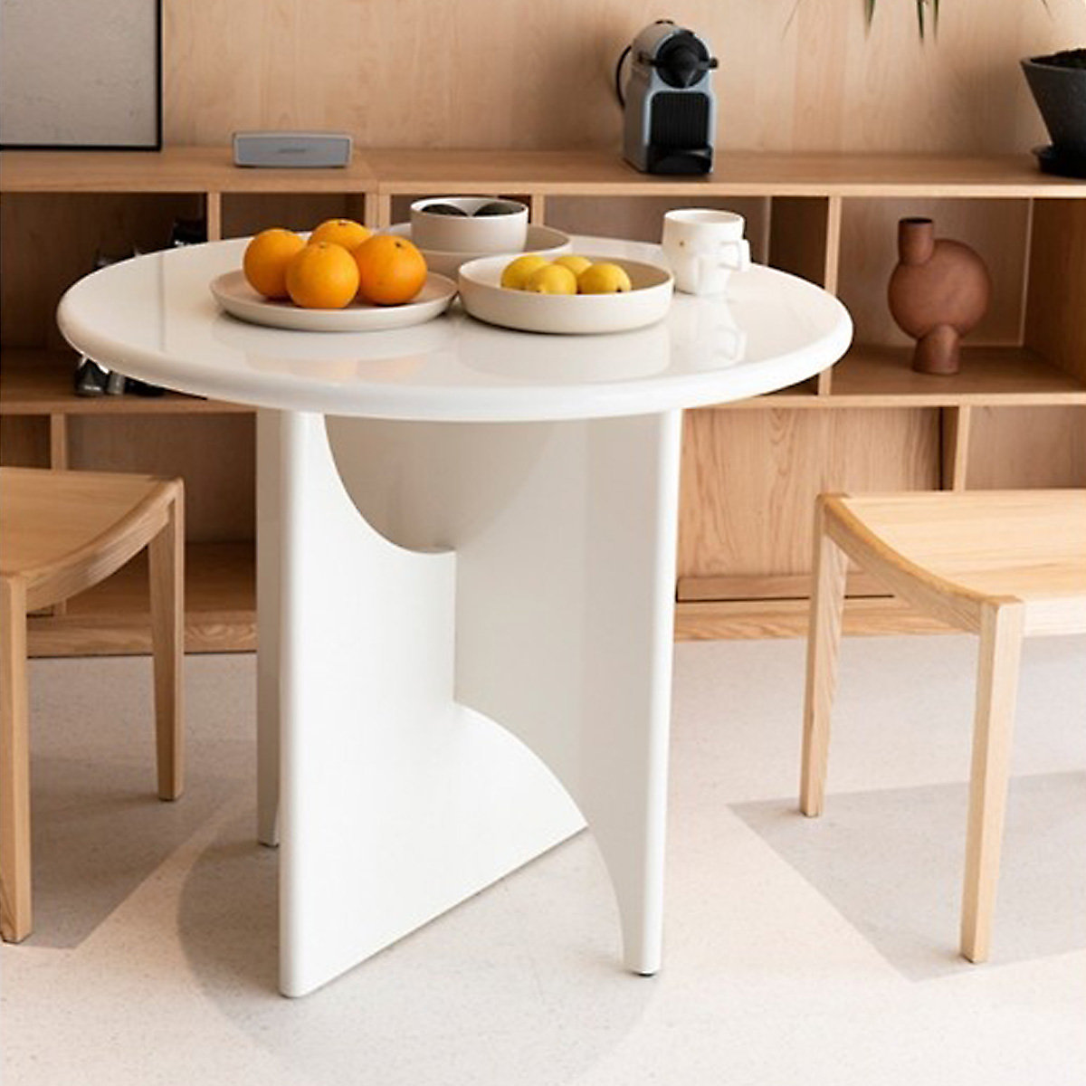 Corrigan Studio White Round Solid Wood Dining table - Wayfair Canada