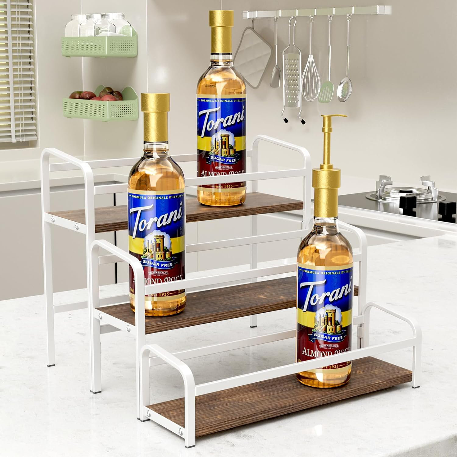 17 Stories 3-Tier Coffee Syrup Rack For Countertop, Large Capacity 12 ...