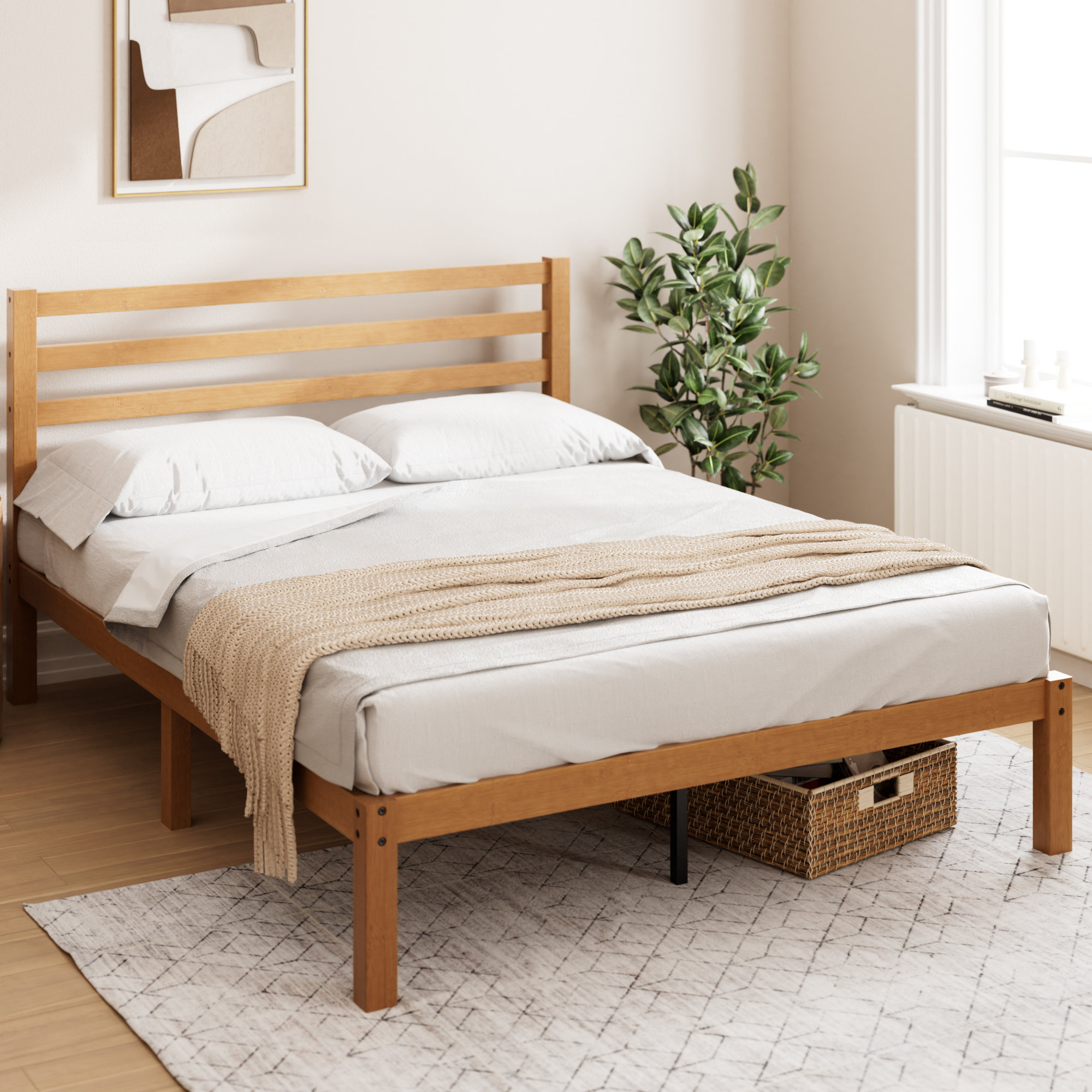 Zinus Maddie Solid Wood Slat Bed & Reviews | Wayfair