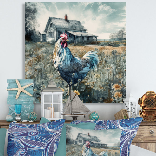 August Grove® Rooster On A Farm I " Rooster On A Farm I " on Canvas ...