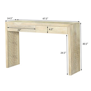 Millwood Pines Perelli White Washed Console Table with 2 Drawers | Wayfair