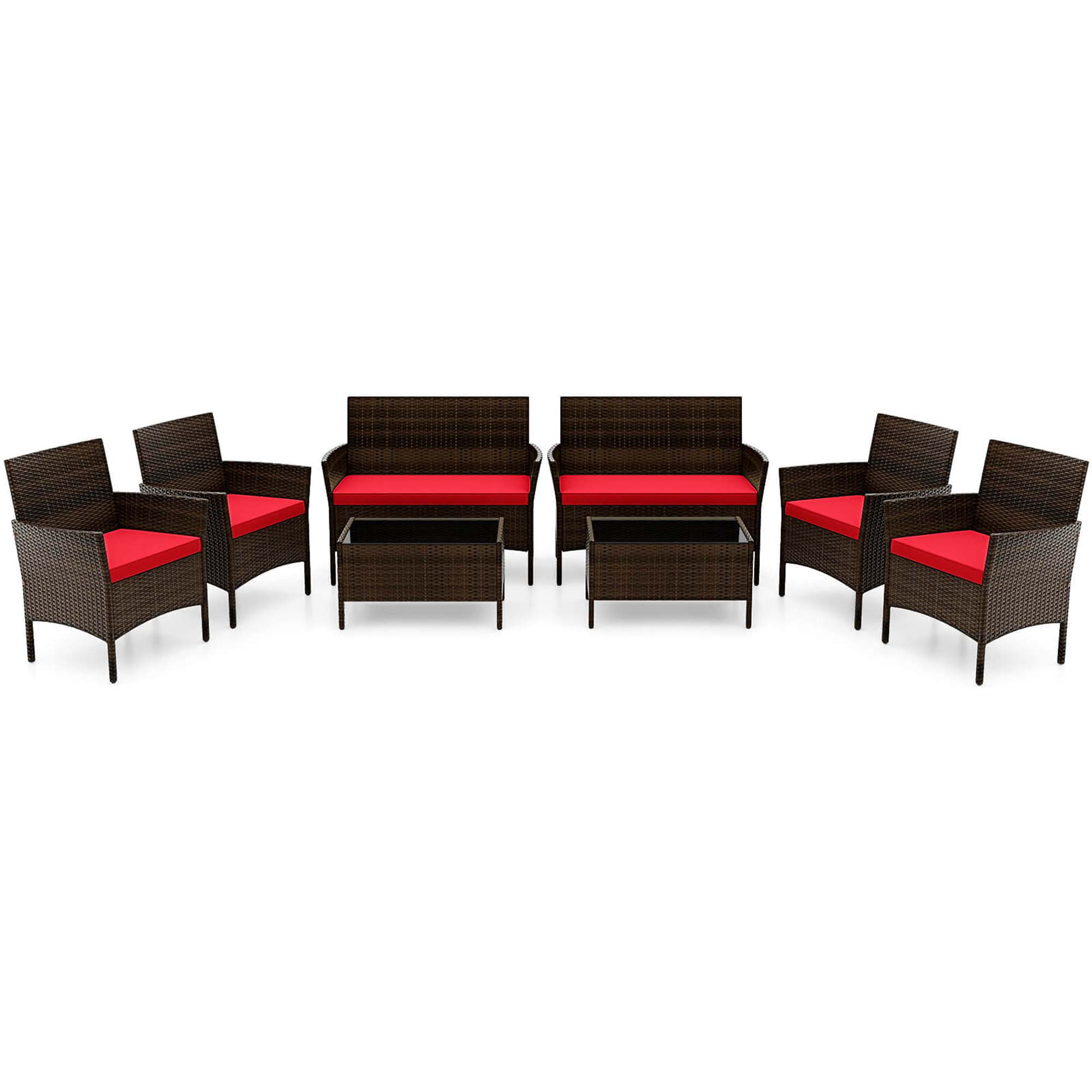 Red Barrel Studio® 8 Pcs Patio Furniture Set With Washable Cushions And ...