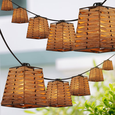Bayou Breeze Binnur 10-Light Indoor/Outdoor 10 ft. Mid-Century Vintage ...