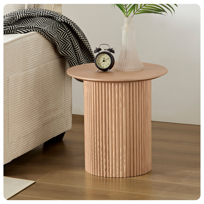 Latitude Run® Round Fluted Side Table | Wayfair