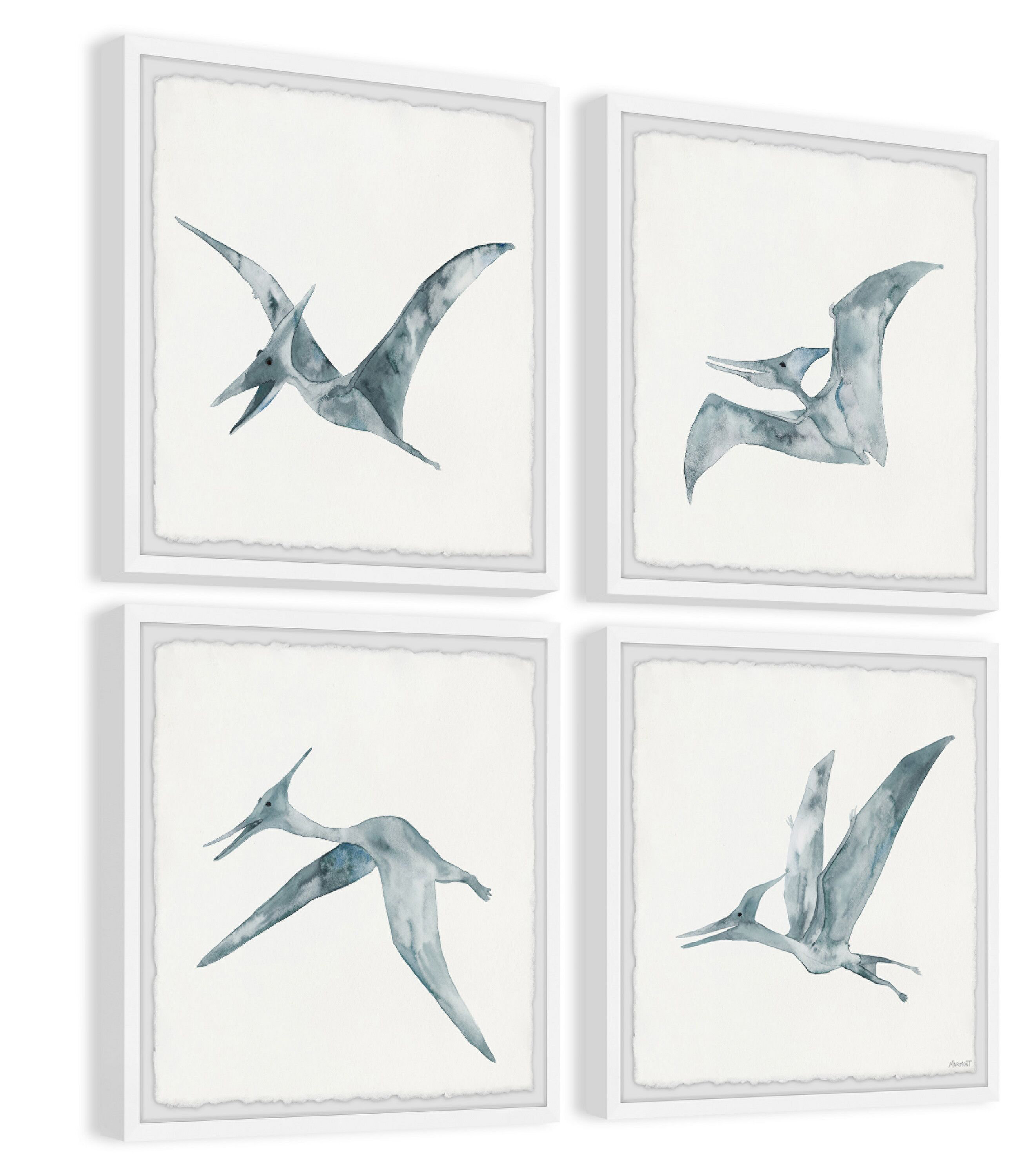Isabelle & Max™ Cantu Flying Reptile Quadriptych 4 Piece Set Framed ...
