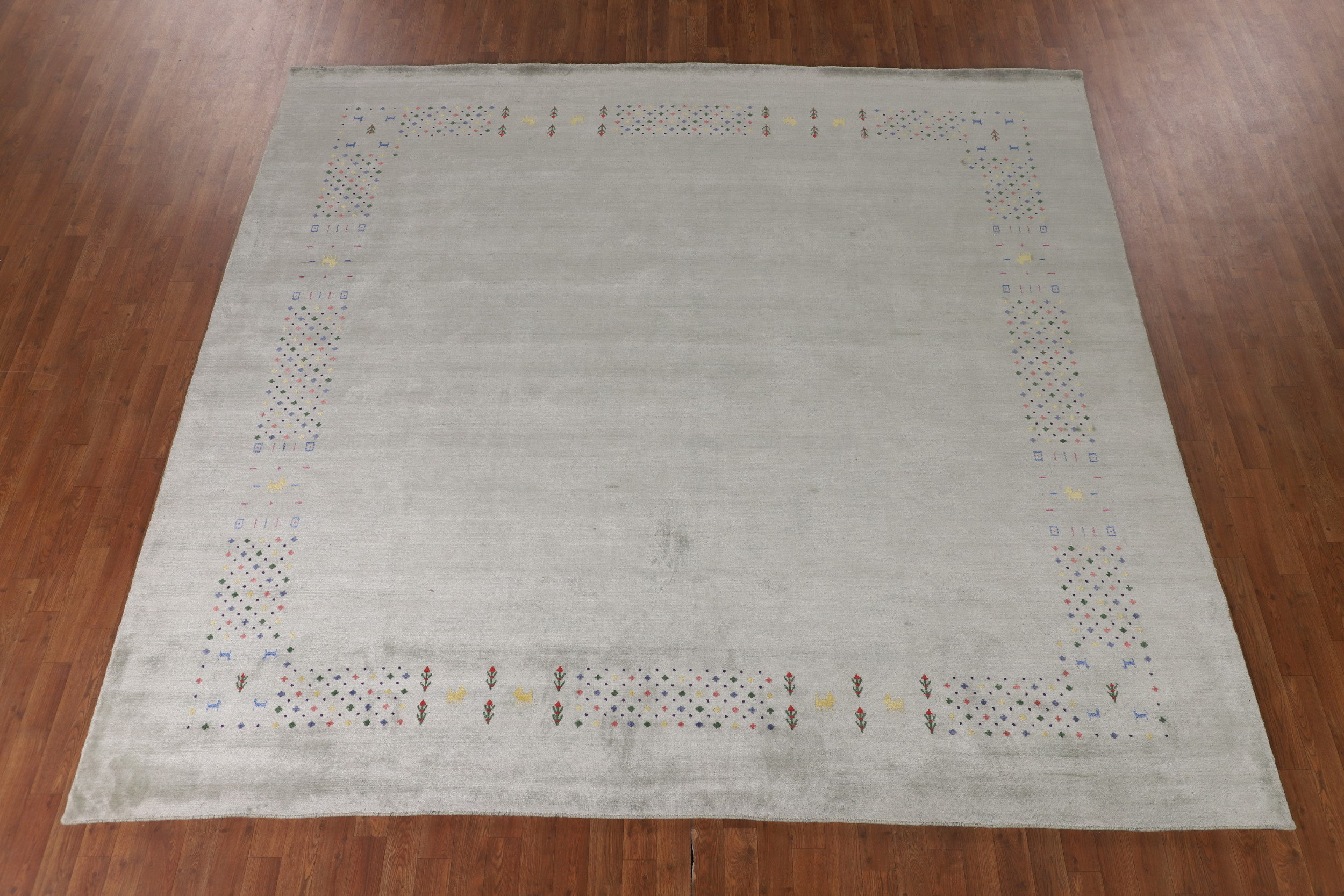 Isabelline Sage Green Square Gabbeh Oriental Area Rug 9x10 | Wayfair