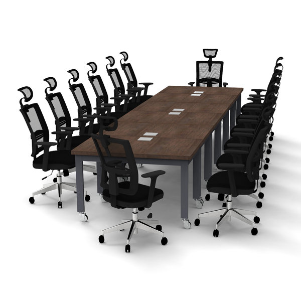 The Twillery Co.® Albin 14 Person Conference Meeting Tables with 14 ...