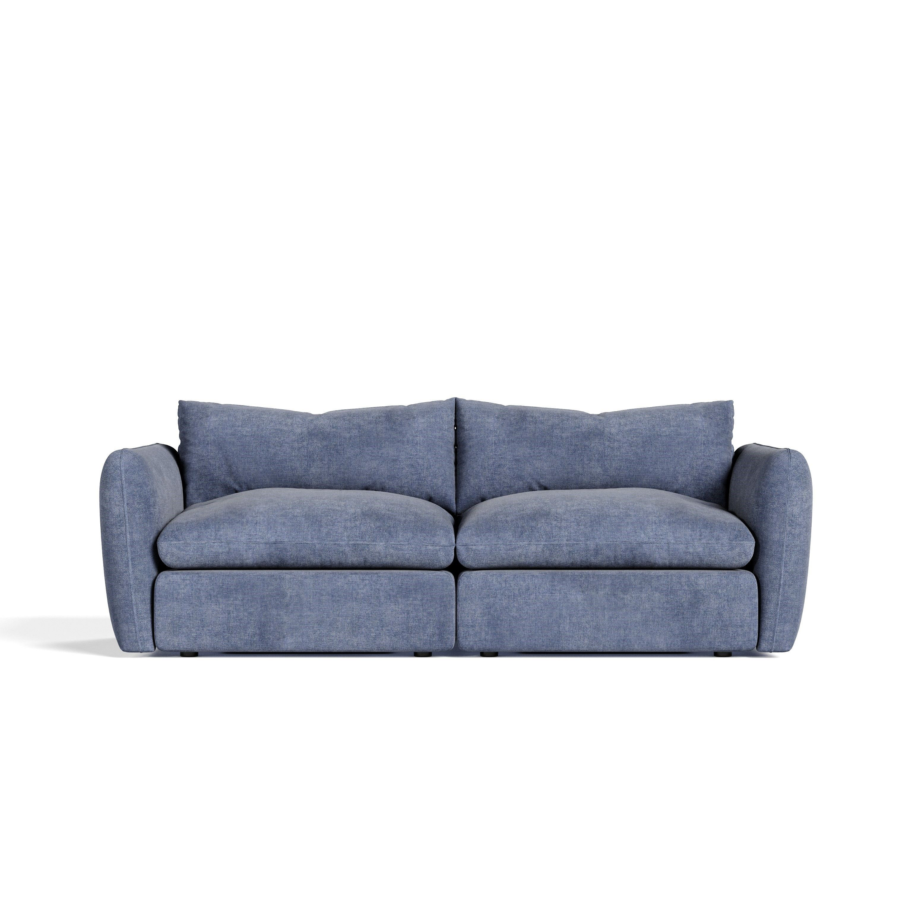 Hokku Designs Kinsey - Modern Blue Fabric Modular Sectional Sofa ...