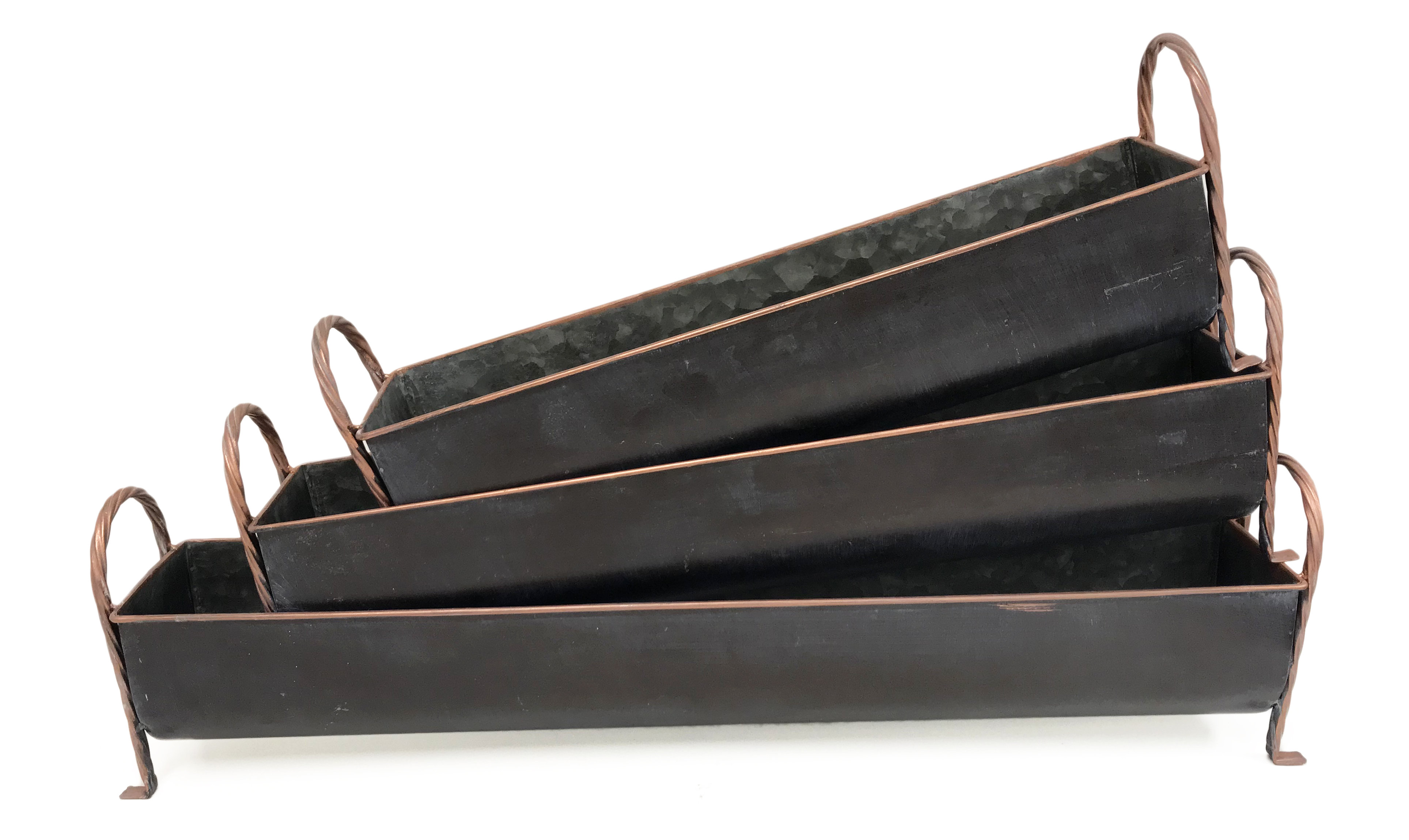 Charlton Home Doak Long Rectangle Footed Window 3-Piece Metal Window ...