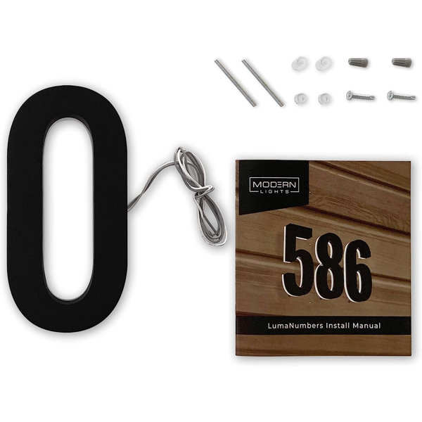 Modern Lights 7'' H ABS-Polymer House Number | Wayfair