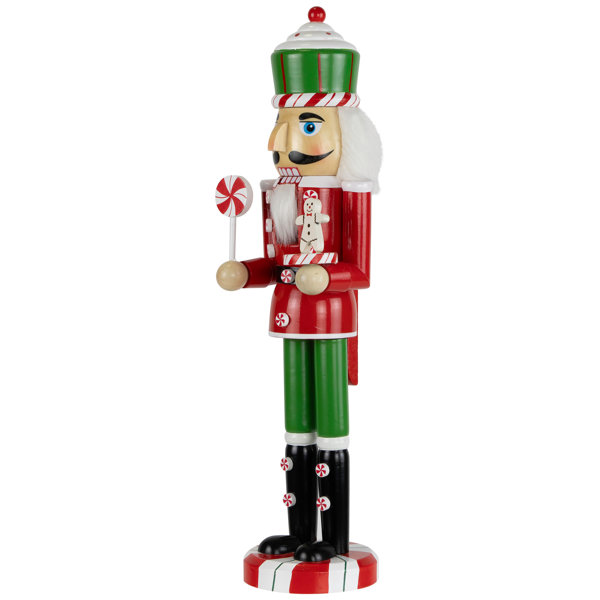 Northlight Peppermint Candy Nutcracker Christmas Figure - 15" - Red And ...