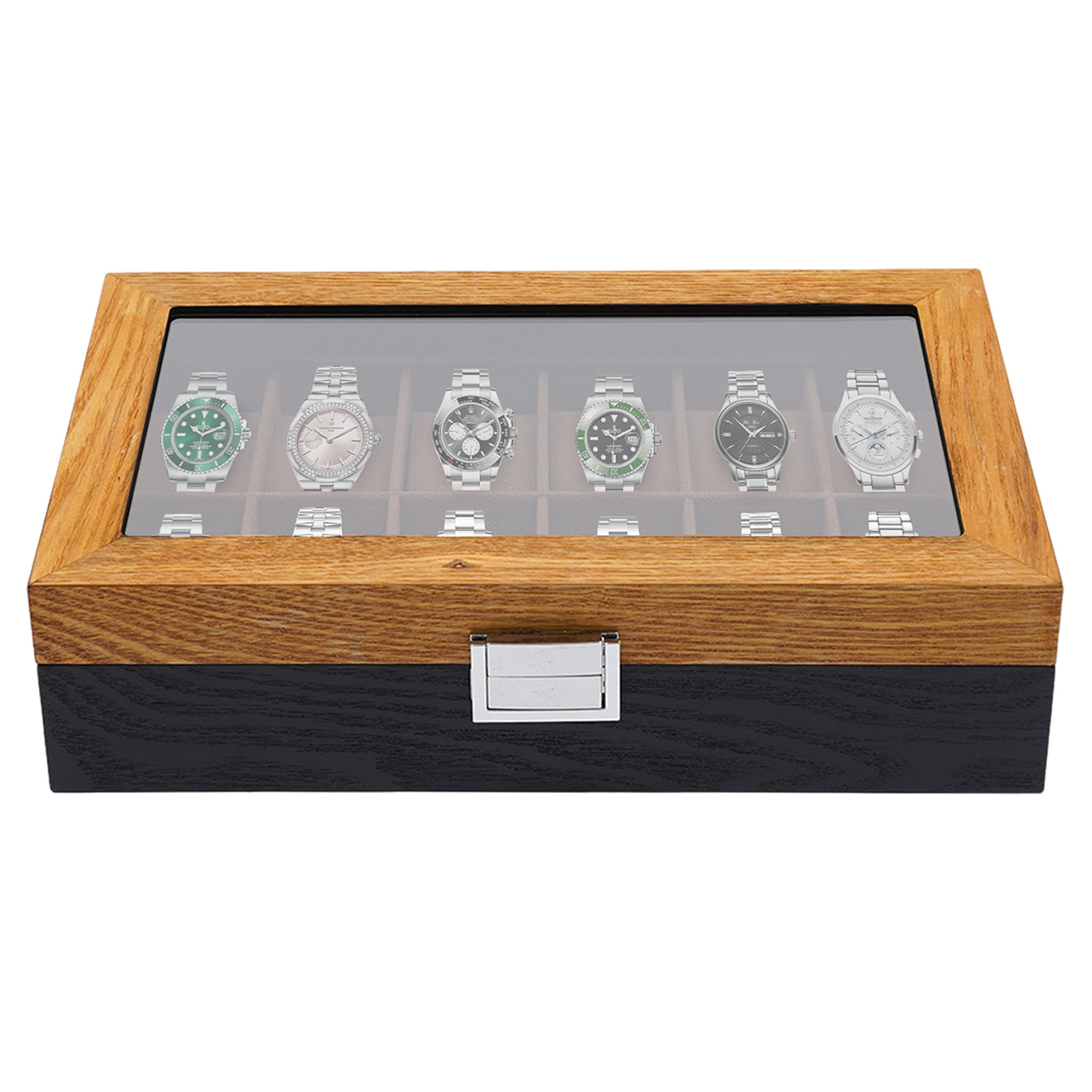 Red Barrel Studio Wooden Gift Box Watch 12 Slots Watch Box Organizer ...