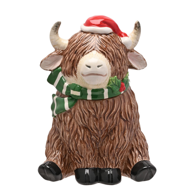 Lily Manor Ceramic Cookie Jar Highland Cow | Wayfair.co.uk