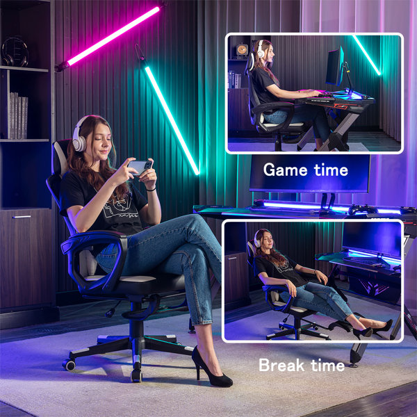 AJHH Adjustable Reclining Ergonomic Faux Leather Swiveling PC & Racing ...