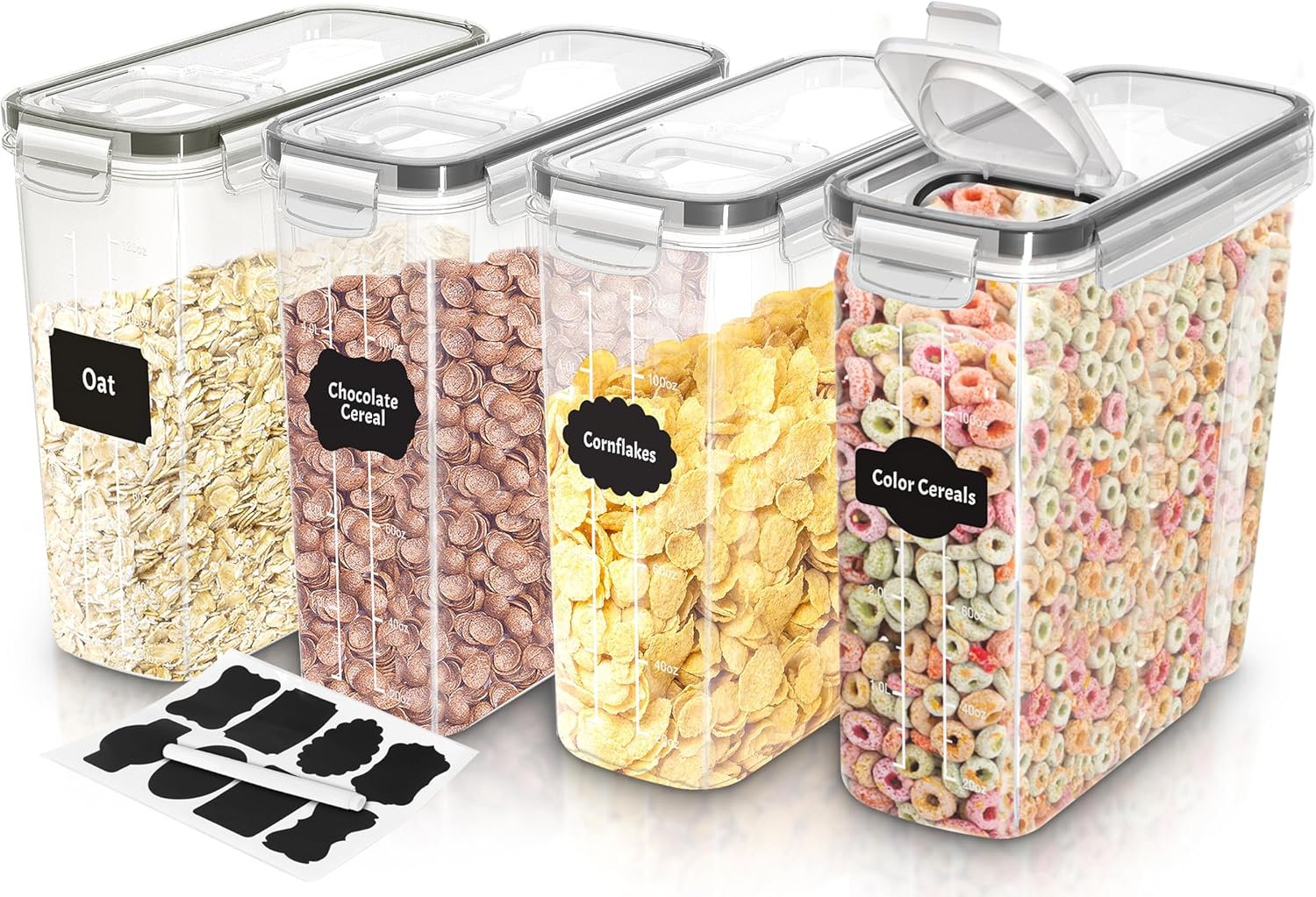 Prep & Savour Kitchen Cereal Containers Storage , Litre Airtight Food ...