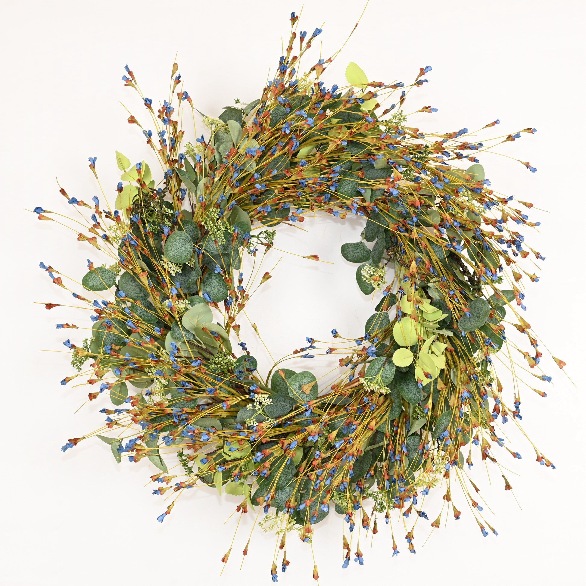 One Allium Way® 24" Artificial Farmhouse Blossom Cluster Eucalyptus ...