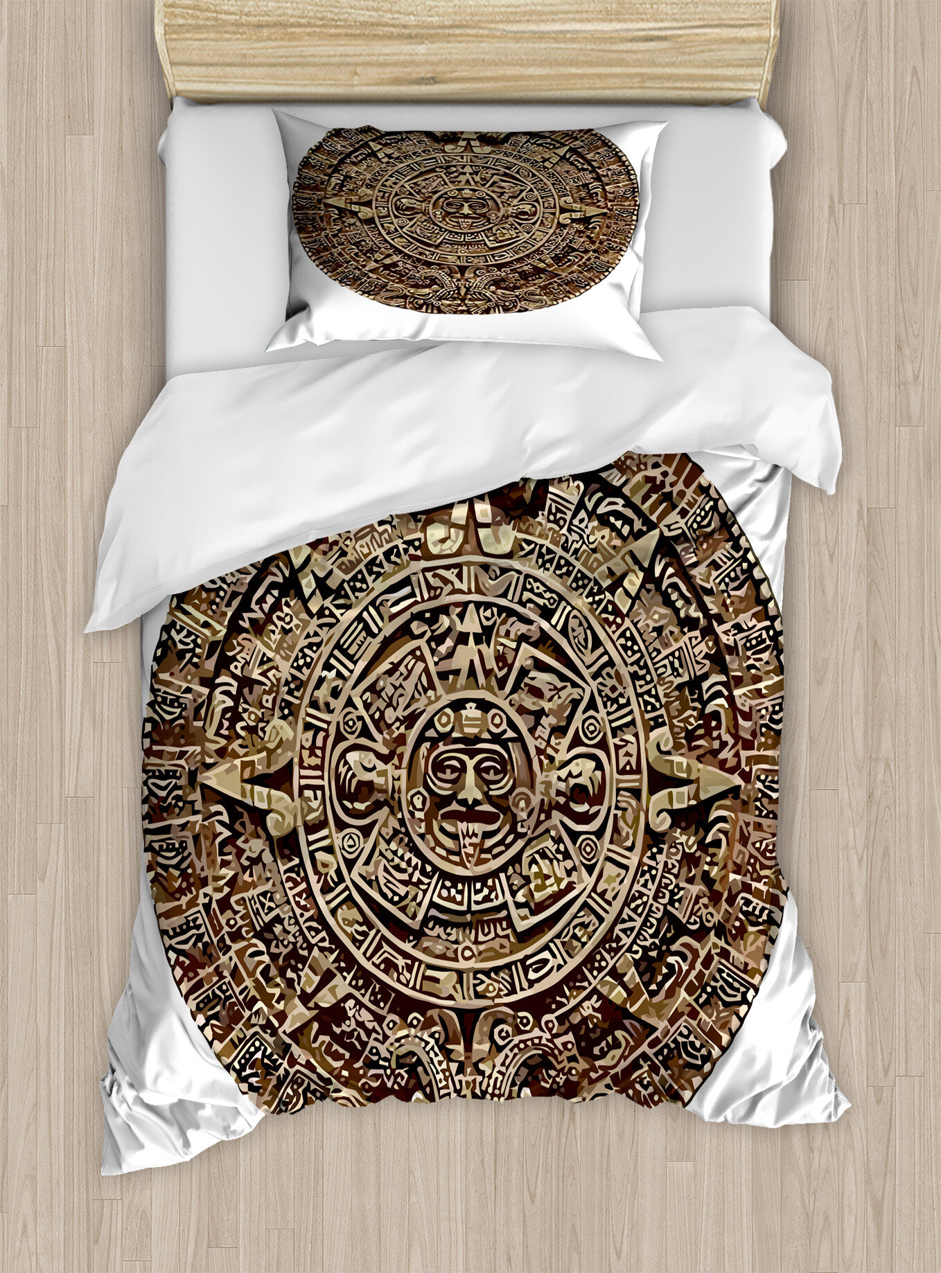Ambesonne Aztec Duvet Cover Set, Mexican Medallion Ornament, Twin, Dark ...