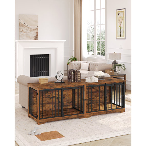 Archie & Oscar™ Millis 78“ Dog Cage Furniture for 2 Dogs, Extra Large ...