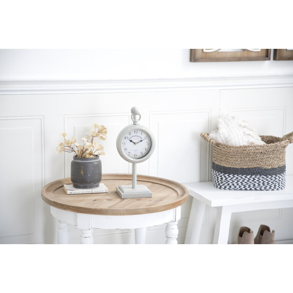Laurel Foundry Modern Farmhouse® Analog Metal Mechanical Tabletop Clock ...