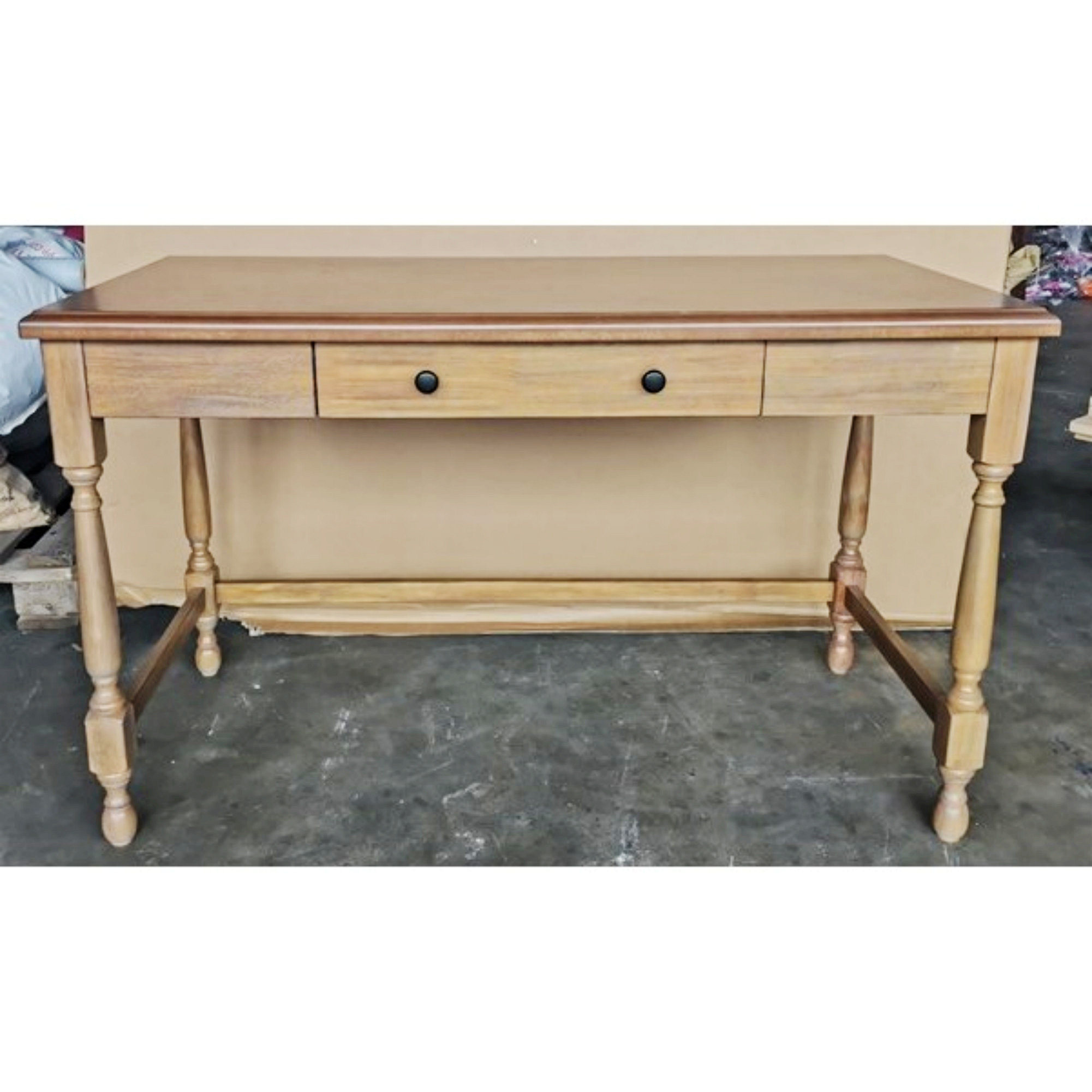 Latitude Run® Wood Desk, Writing Desk With Drawer And Turned Legs | Wayfair