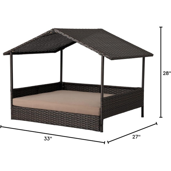 Archie & Oscar™ Rattan Wicker Indoor Outdoor Cabana Raised Pet Bed ...